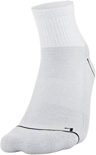 Under Armour Men's Phenom Quarter Socks, 3-Pairs , Black/White , Large