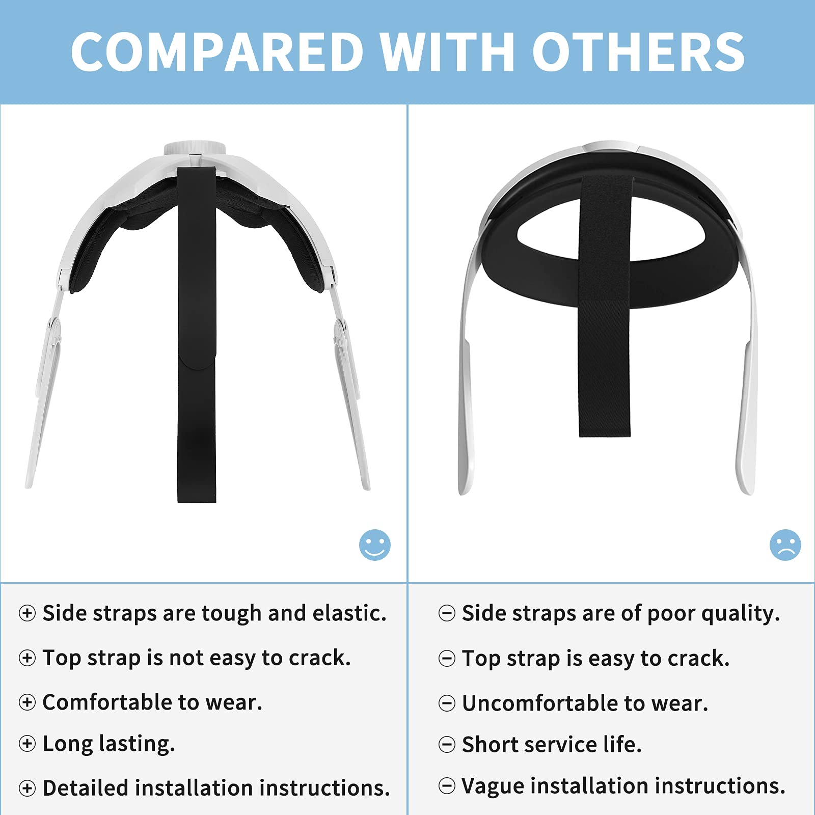 YINKE Elite Strap for Oculus Quest 2, Head Strap Replacement Quest 2 Accessories- Using VR Adjustable, Comfortable Support Design to Reduce Pressure