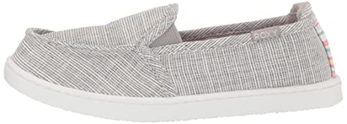 Roxy Girls Minnow Slip on Sneaker Shoe, Gry/Chr, 11 Big Kid