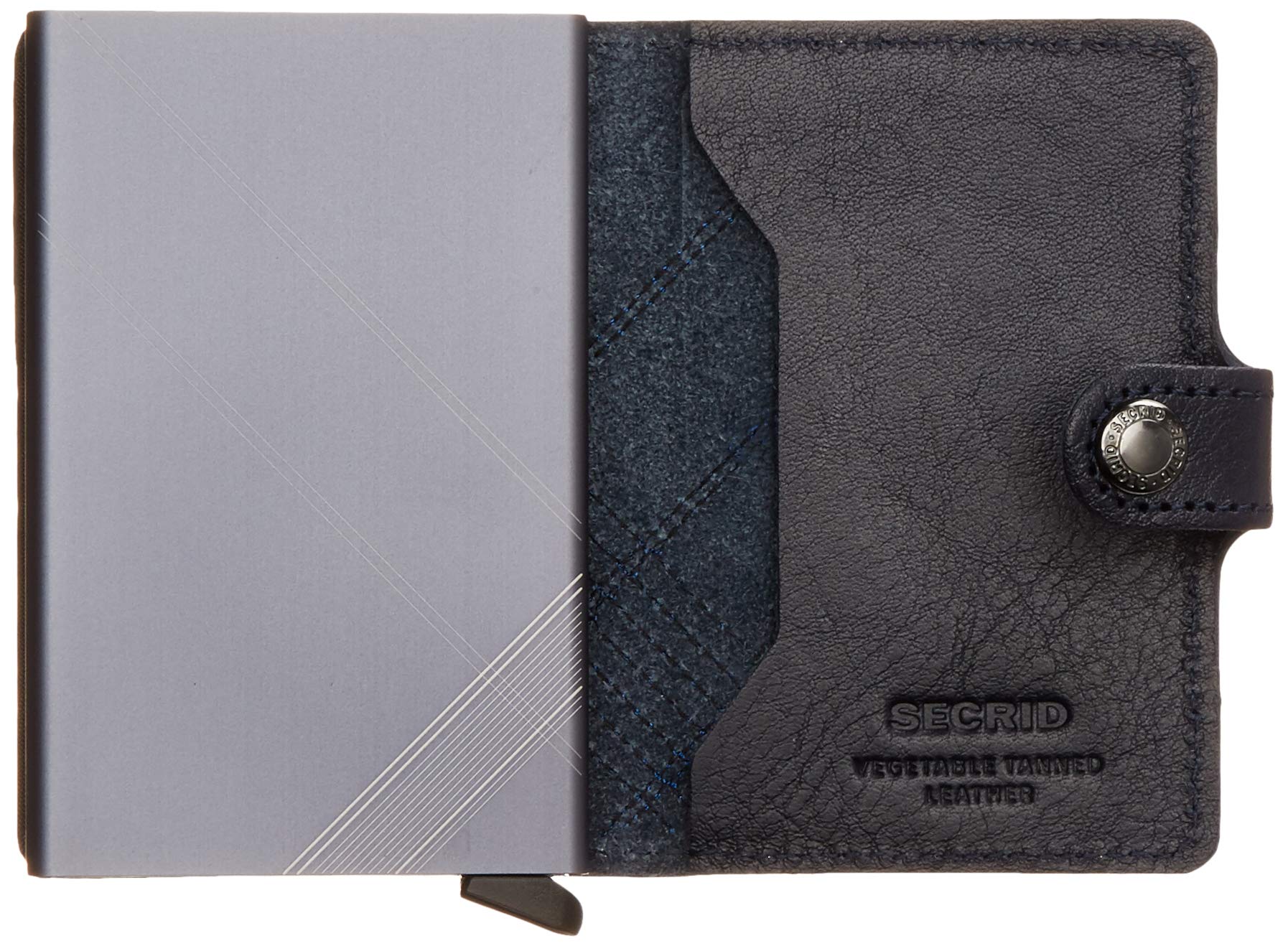 SECRID - Mini Wallet Stitch Embroidered Vegetable-Tanned leather (Magnolia Petrolio)