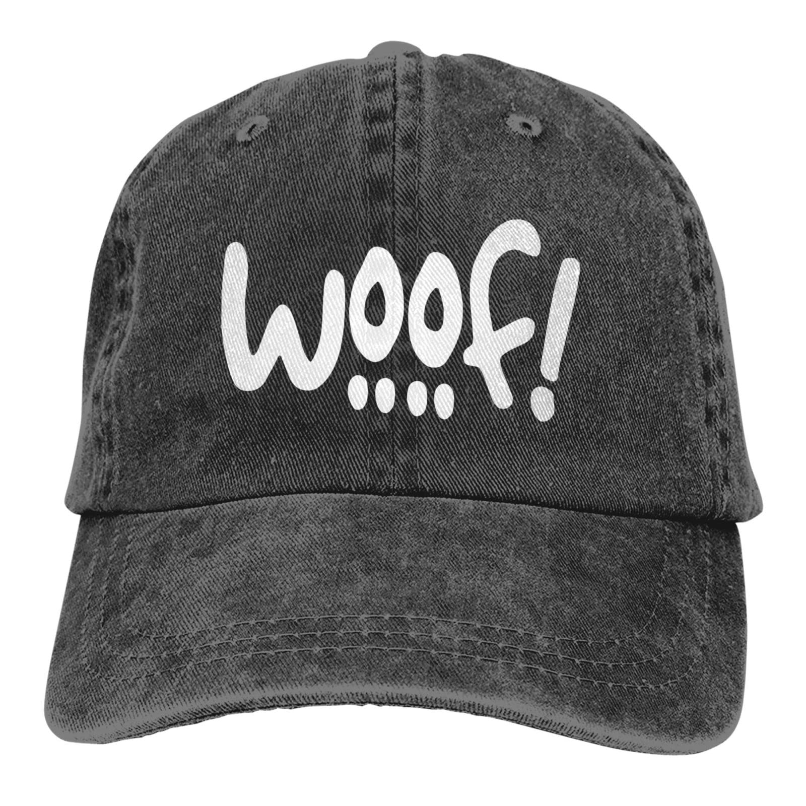 ZDZQART WOOF! Unisex Cowboy Hat Baseball Caps Adjustable Sports Golf Denim Casquette Cap Black