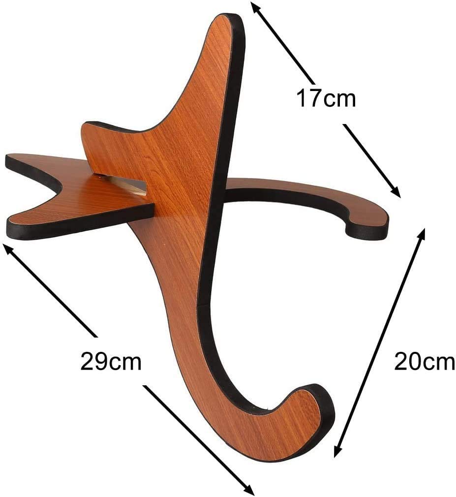 Ukulele Stand, Portable Ukulele Holder with Soft Edge, Wooden X-Frame Sturdy Instrument Stand with Strap, Capo and Strings for Ukulele and Violins