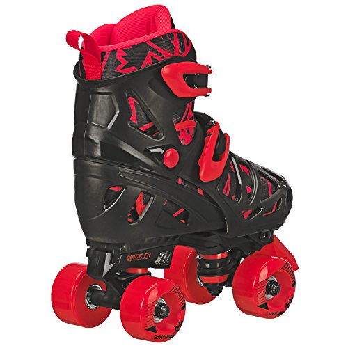 Roller Derby Trac Star Boy's Adjustable Roller Skates with Protective Gear, Adjustable Sizing, Tri-Pack Protective Gear Included