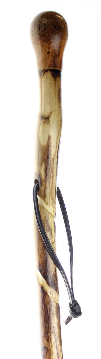 SE Natural Wood Walking Stick with Hand-Carved Spiral Design and Knob Top, 55" - WS622-56BH