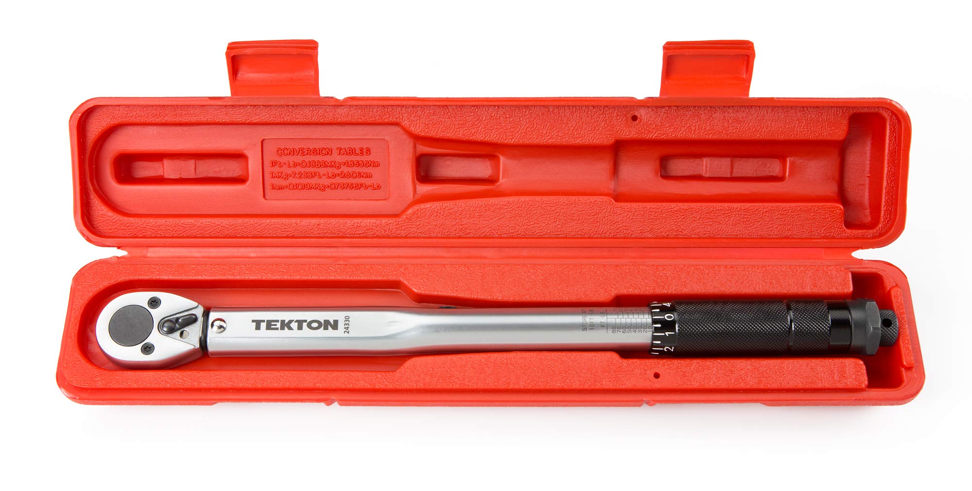 TEKTON 1/2 Inch Drive Click Torque Wrench (10-150 ft.-lb.) | 24335 & 3/8 Inch Drive Click Torque Wrench (10-80 ft.-lb.) | 24330