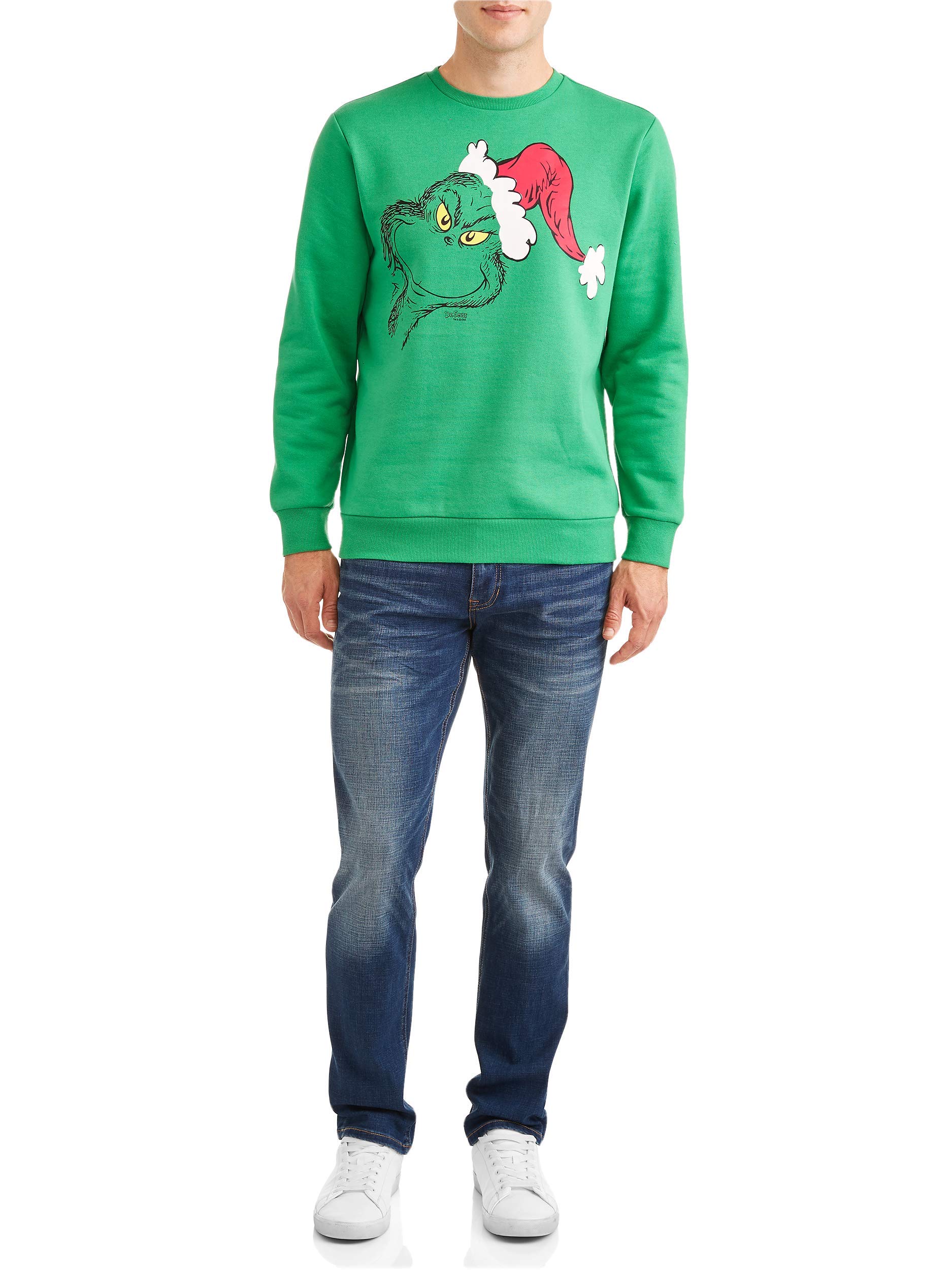 The Grinch Men's Pullover Sweatshirt (Small (34-36)) Green