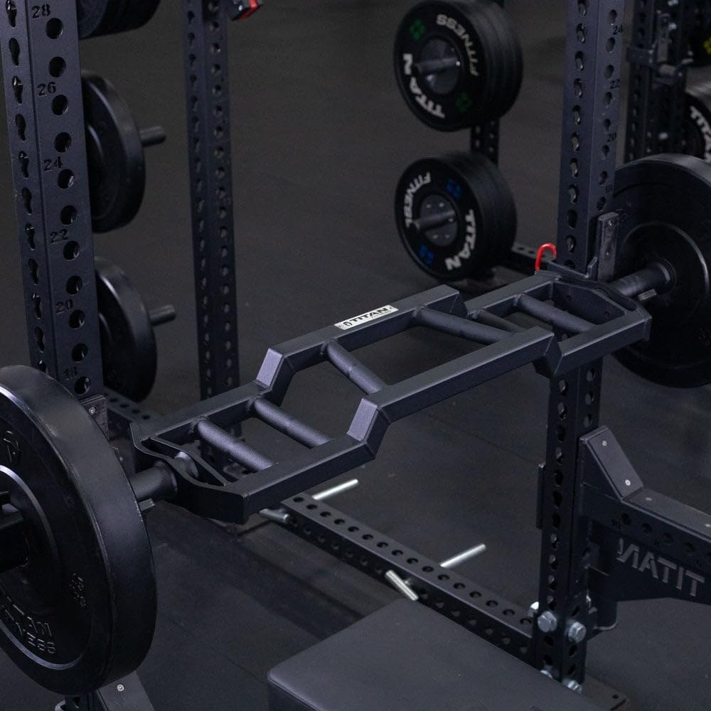 Titan Fitness Rackable Multi-Grip Camber Olympic Barbell, Rated 1,000 LB, Angled & Neutral Grip Football Barbell
