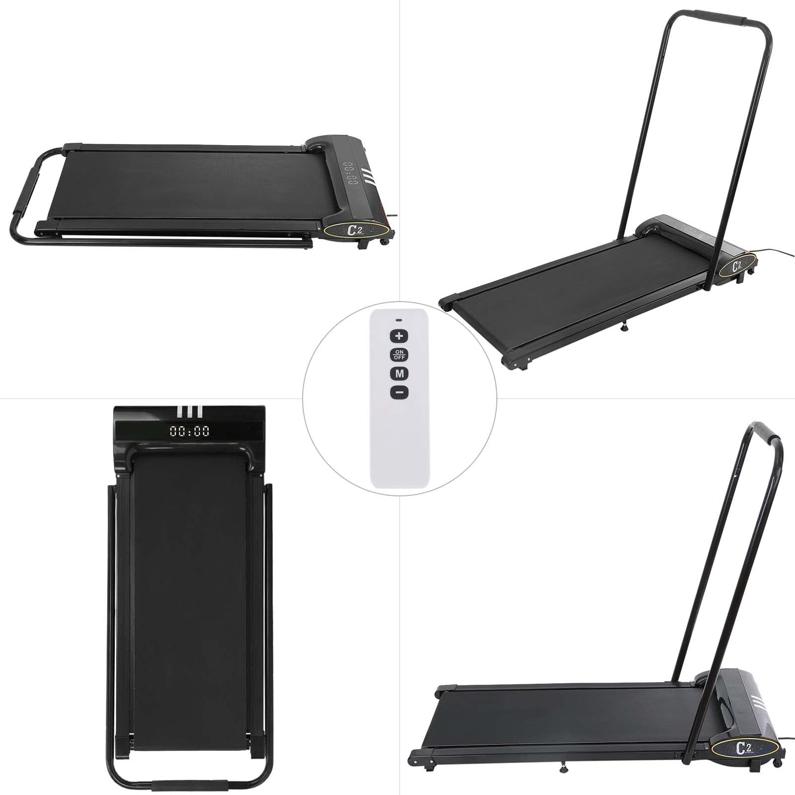 Under Desk Walking Treadmill Folding Smart Electric Treadmill w/Remote Control & LCD Monitor Small Portable Treadmill for Apartment Foldable Treadmills for Small Spaces Exercise Machine for Home Gym