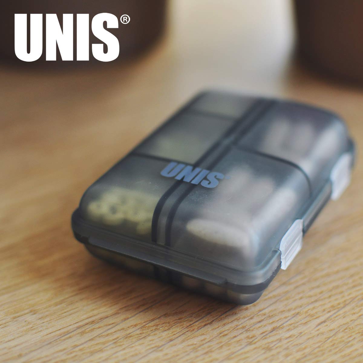 UNIS 2 Pack Foldable Pill Organizer Portable Case Box Medication Supplements Pill Medicine Container 10 Compartments 2 Pack