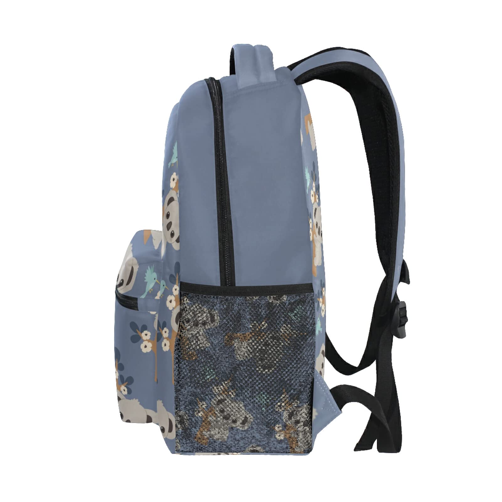 Wamika Cute Koala Bear Climb Tree Backpack Flowers Tree Leaves Birds School Backpacks Preschool Book Bag Blue