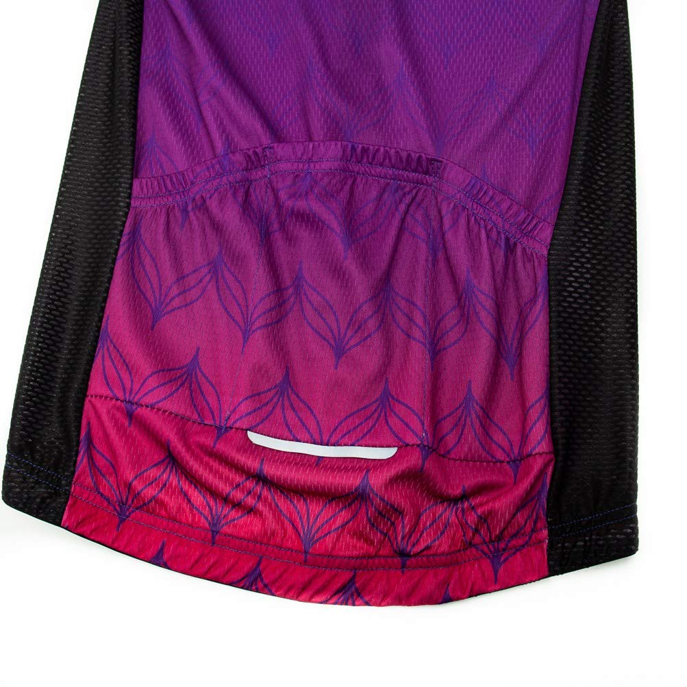 Uriah Women's Cycling Jersey and Pants Sets Long Sleeve Reflective Dark Purple Size S(CN)
