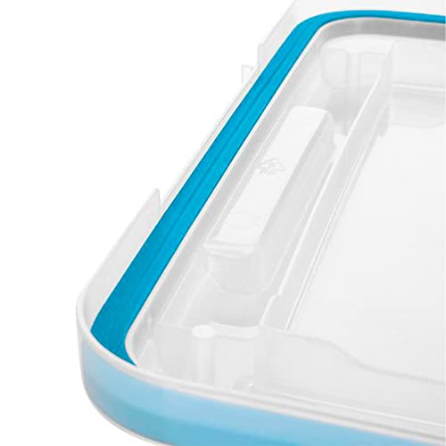 Sterilite 12 Qt Gasket Box, Stackable Storage Bin with Latching Lid and Tight Seal, Plastic Container to Organize Basement, Clear Base and Lid, 6-Pack