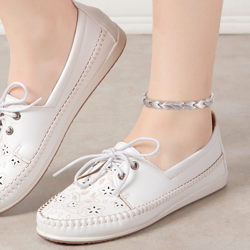 Wollet Titanium Magnetic Anklet Ankle Bracelet for Women with Magnets Jewelr