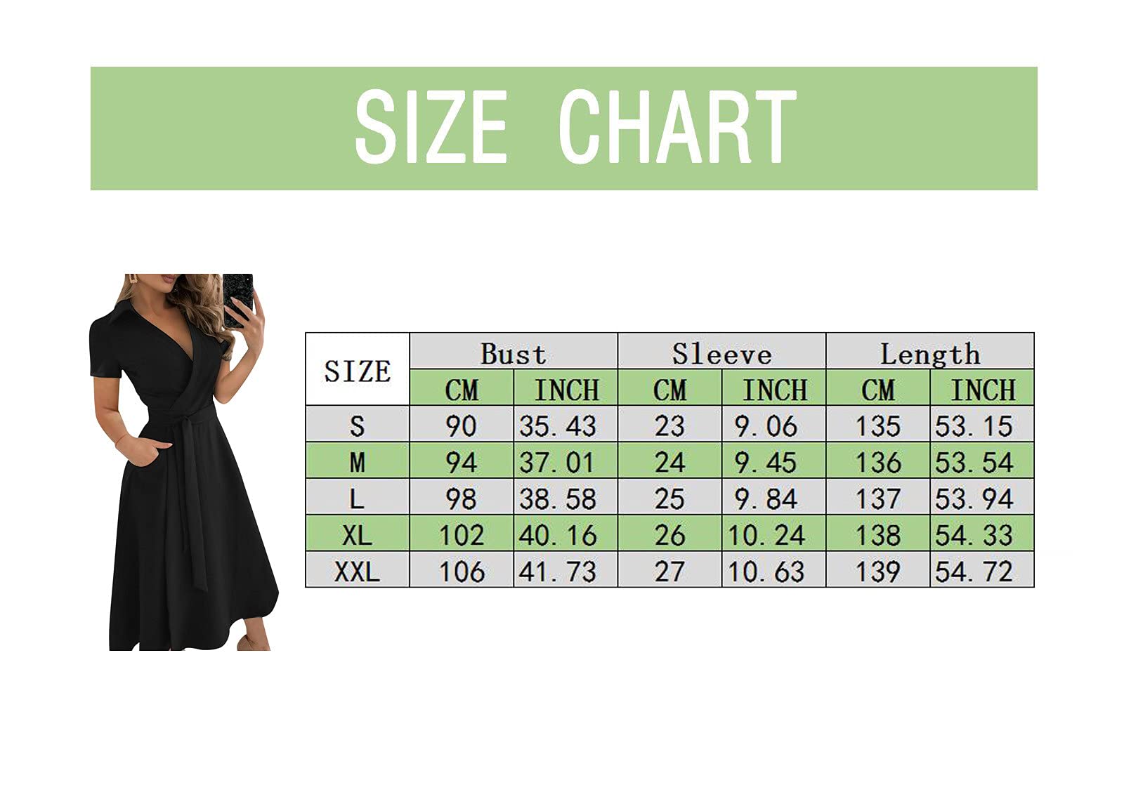 Womens Solid Color Long Dress Short Sleeve V Neck Summer Elegant Dress Office Lady Shirt Dresses With Belt (Khaki, L)