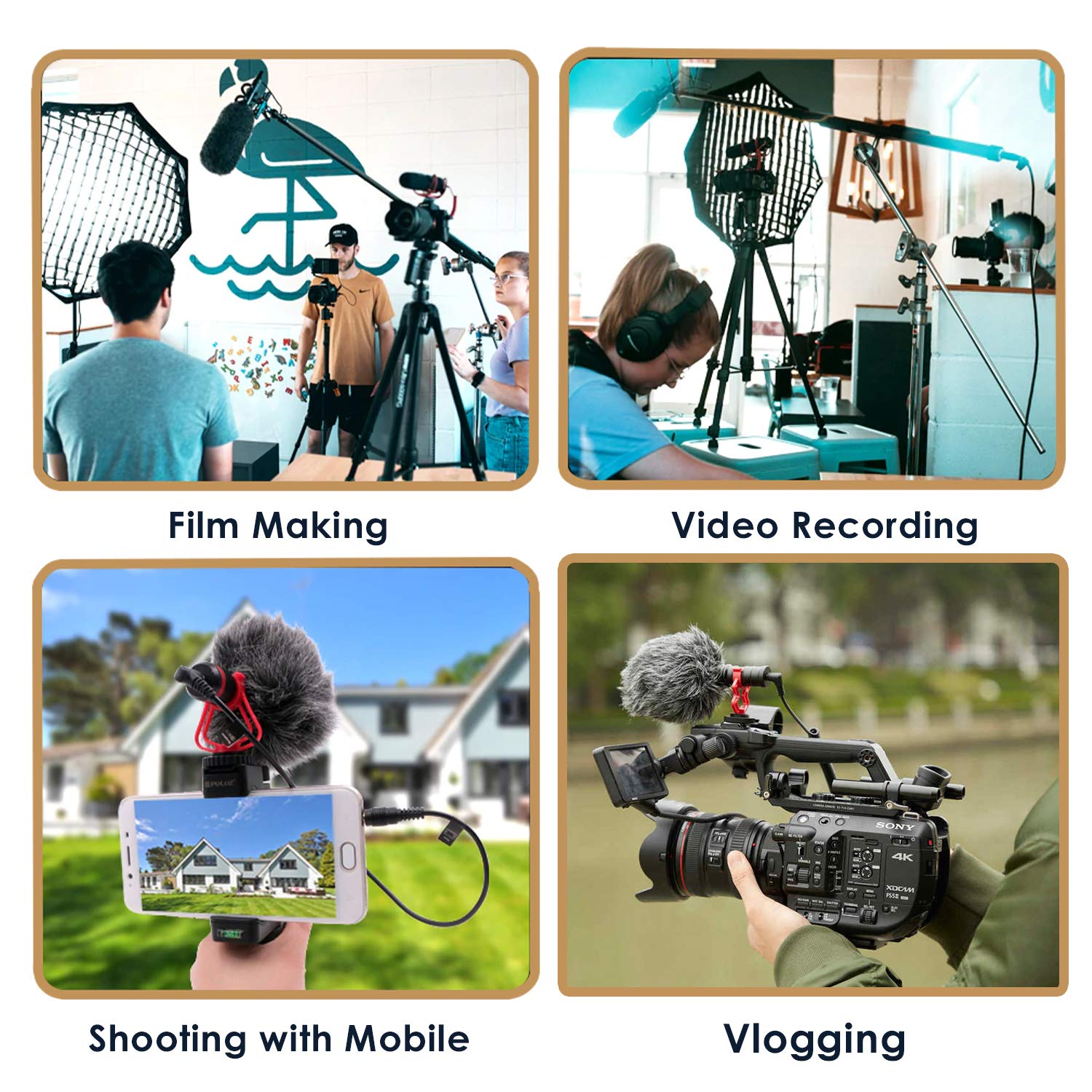 VEYDA VD-SG1 Shotgun Mic for Mirrorless/DSLR Camera Works with iPhone and Android Smartphones Microphone Compatible with Canon EOS, Nikon, and Sony Includes Shock Mount & Deadcat Windscreen
