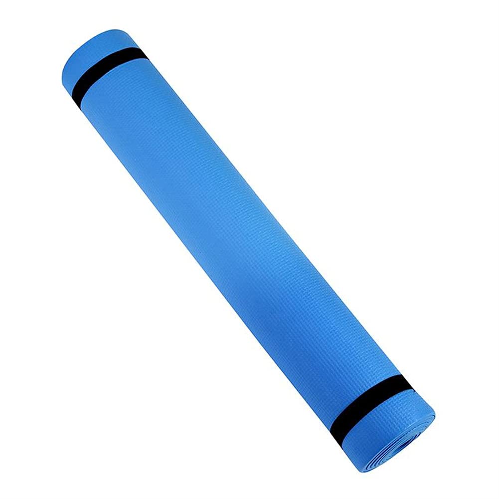 Yoga Mat Foldable Fitness Exercise Mat Classic EVA 4mm Thick Workout Pad for Yoga, Pilates, Gym and Floor Workouts blue