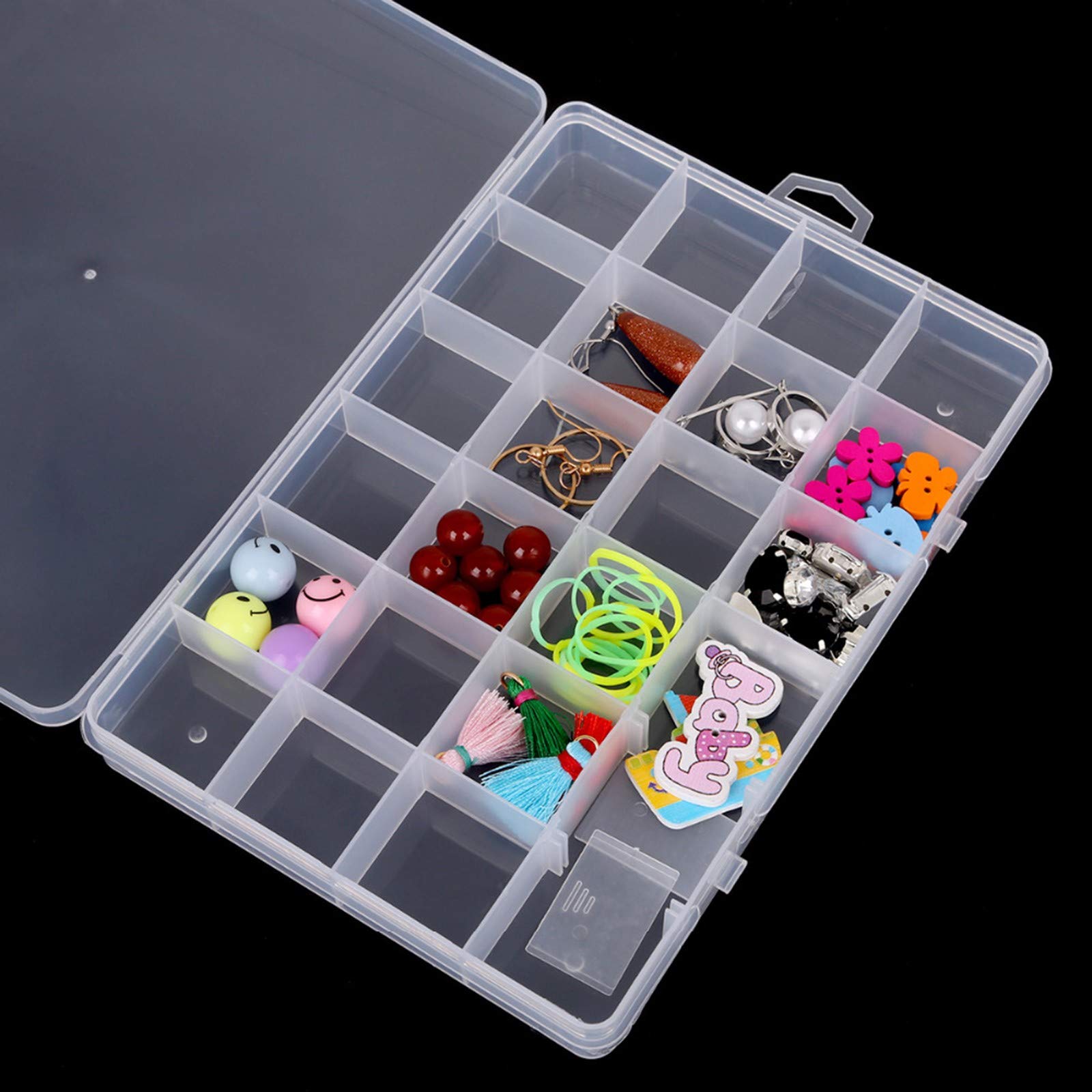 Zerlibeaful Box Storage Organizer Case Bulk Box Tackle Fishing Gear Tools & Home Improvement Utensils Rack Plastic (Clear, One Size)