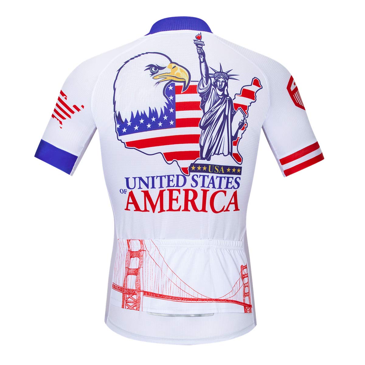 USA Cycling Jerseys Men, USA Flags Bicycle Shirts Summer Riding Tops Quick Dry Bicycle Jersey S-3XL