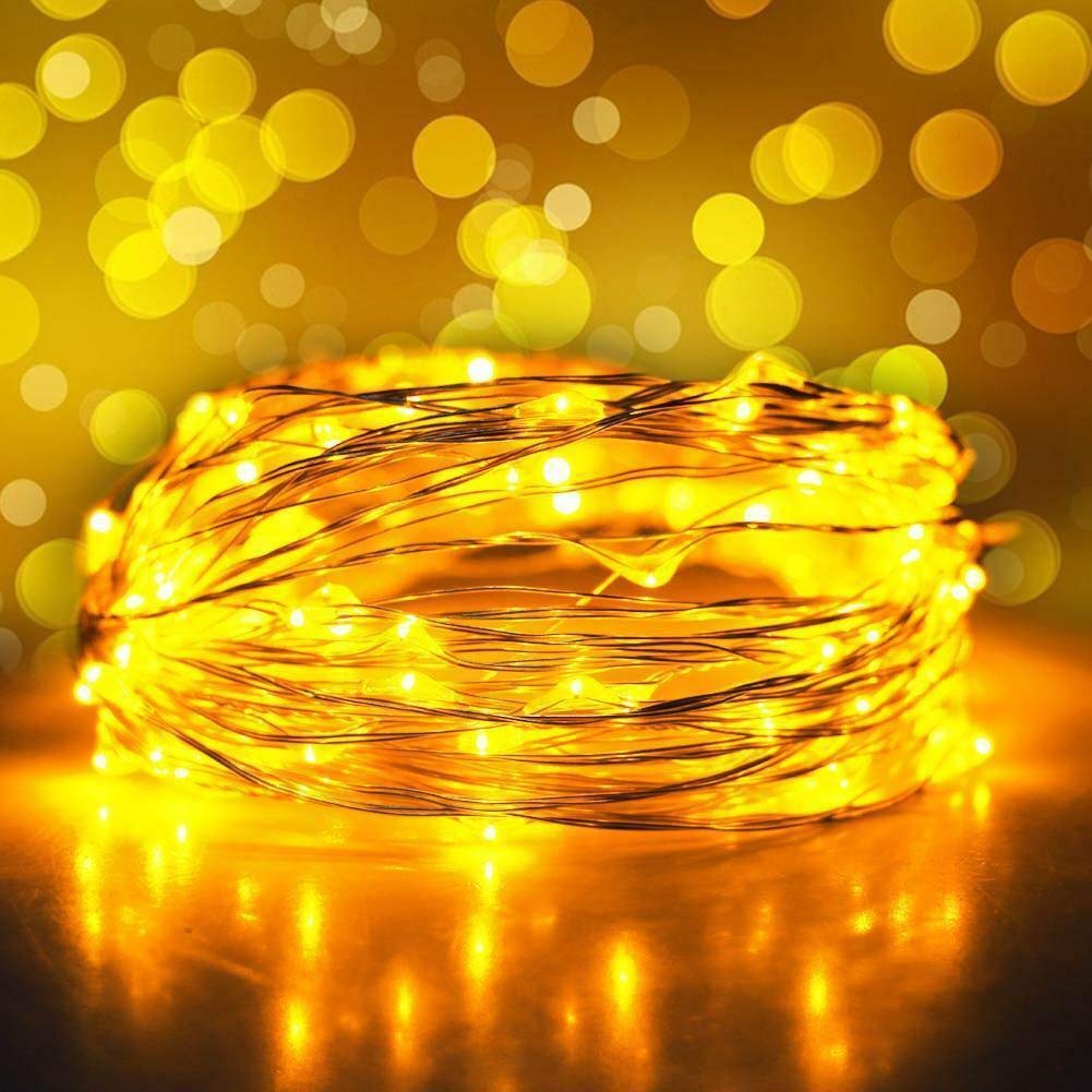 Ruipunuosi Remote Control String Lights, Led Fairy Lights- 20/50/100/200 LEDs Waterproof Flexible String Lights Battery Operated for Bedroom Home Wedding Christmas Festival