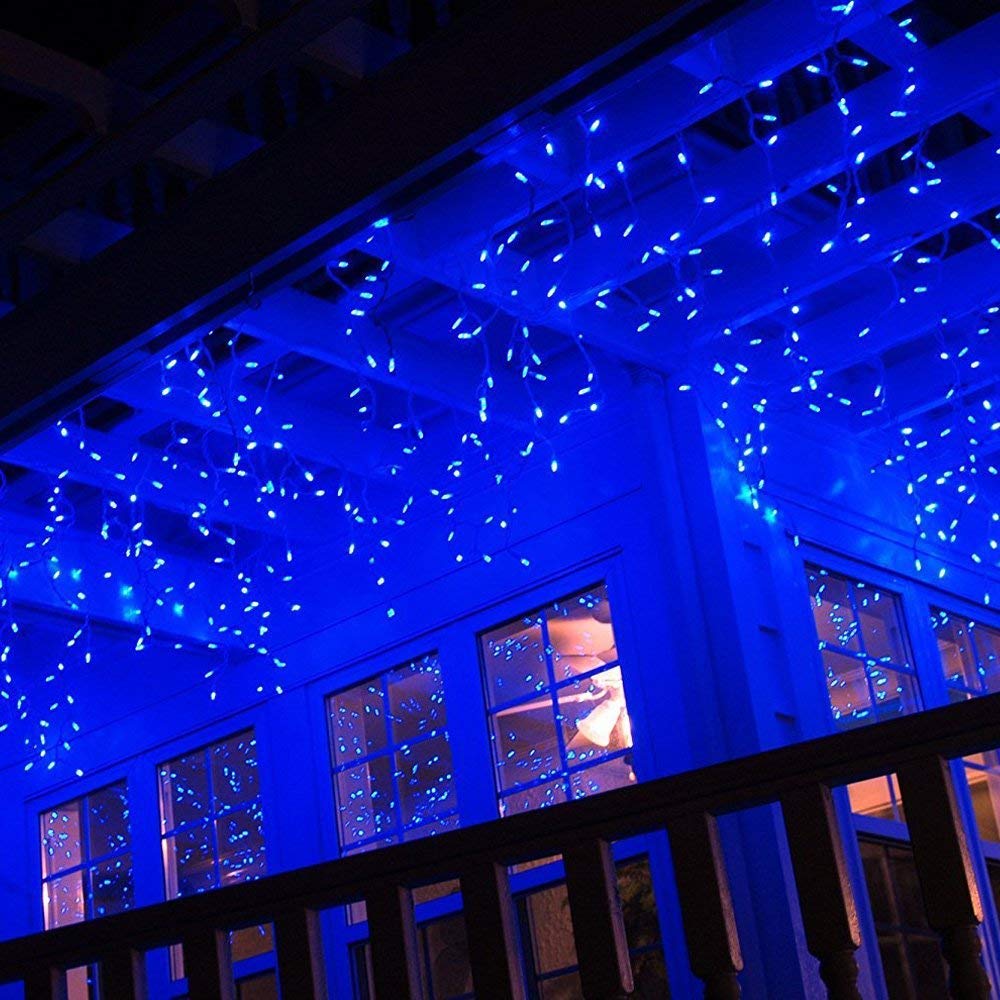Solar Powered String Lights - Outdoor String Lights 72ft 200 LED String Lights Decorative String Lights with 8 Lighting Modes for Indoor Outdoor Wedding Party Home Garden Decoration, Waterproof, Blue