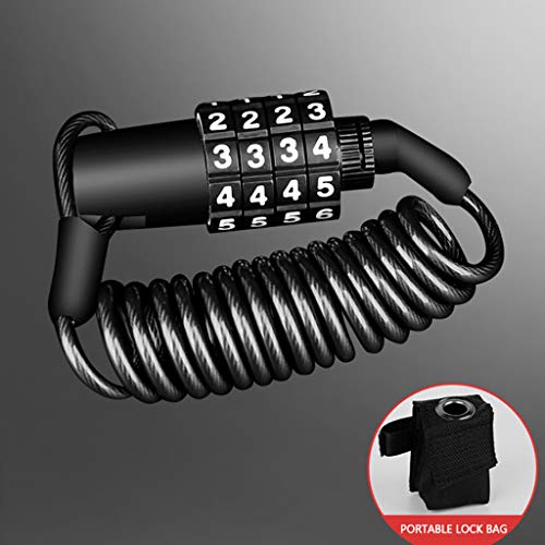 Zerlibeaful Resettable Combination Bicycle for 4 Bike Lock Security Inch Digit Cable Lock 4 Bike Accessories Flashlights Bike (B, One Size)
