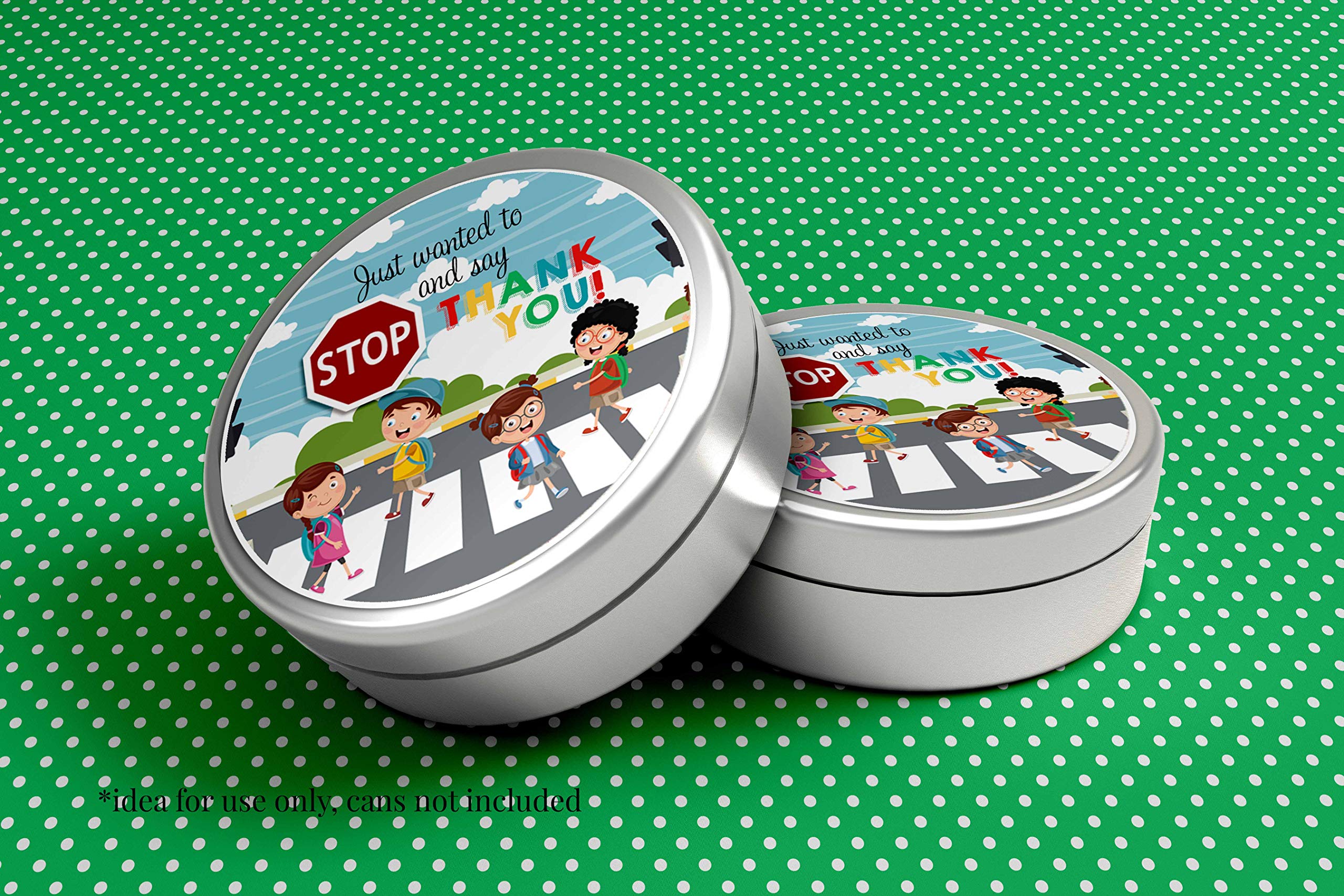 Stop to Say Thanks Traffic Themed School Crossing Guard Appreciation Thank You Sticker Labels, 40 2" Party Circle Stickers by AmandaCreation, Great for Envelope Seals & Gift Bags