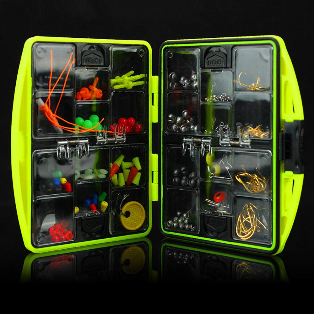 Zerlibeaful Sinker Box Fishing Kit Accessories Hooks Spoon Set Tools Tackle Multifunctional Fishing Gifts for Men Under 20 (Green, One Size)