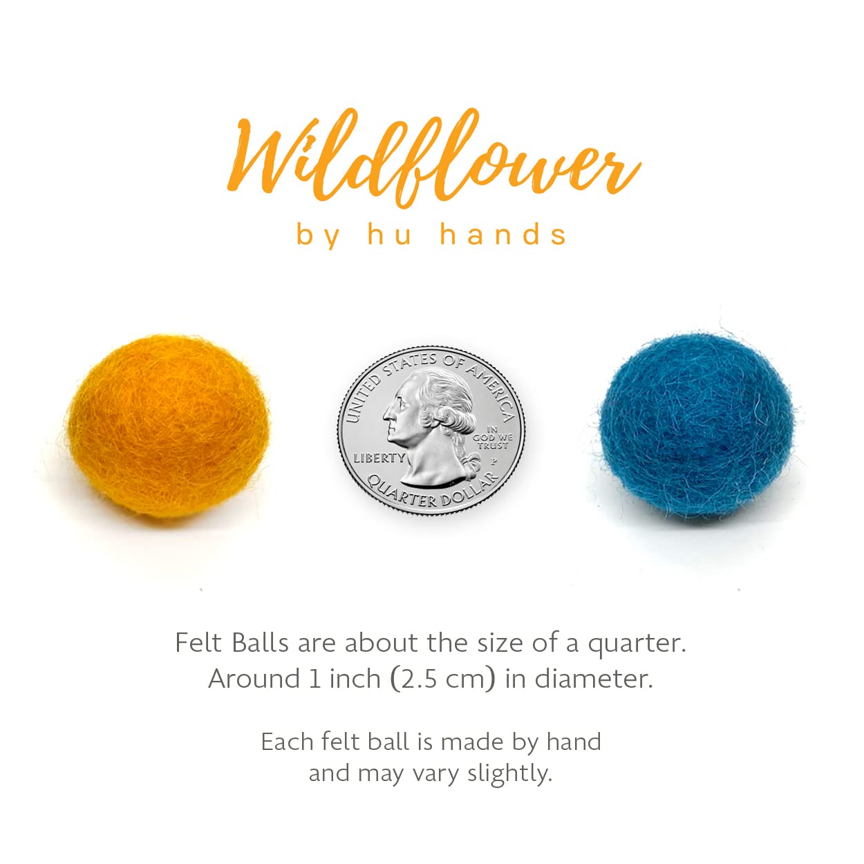 Rainbow Party - 100% Handmade Wool Felt Pom Poms - (50) Pure New Zealand Wool Felt Balls - DIY Pompoms - 0.8-1.0" Size - Drawstring Muslin Bag
