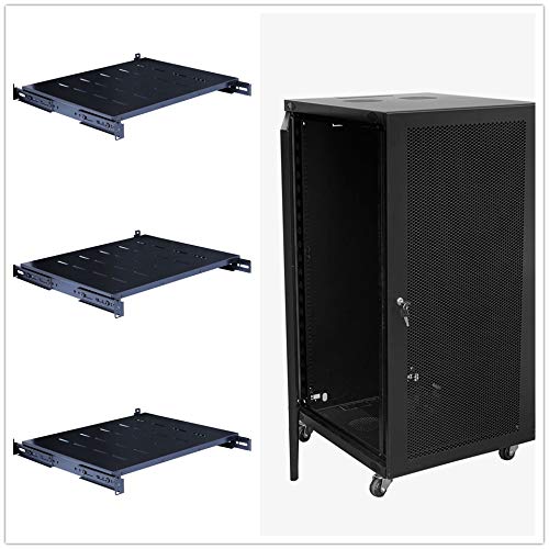 RAISING ELECTRONICS 18U Wall Mount Network Server Cabinet Rack Enclosure Ventilated Door Lock 22.75inch Depth with Fixed Shelves
