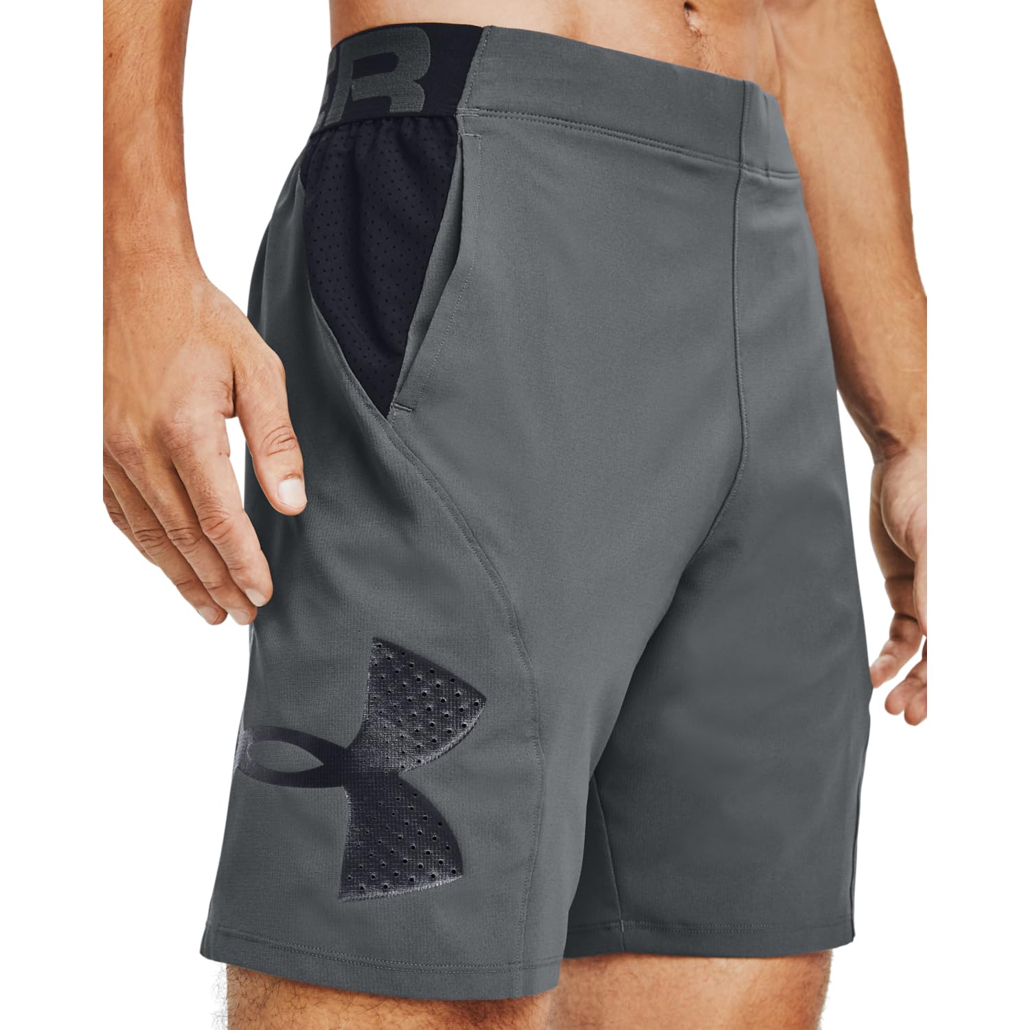 Under Armour Vanish Woven Graphic Shorts, Pitch Gray (012)/Black, Large