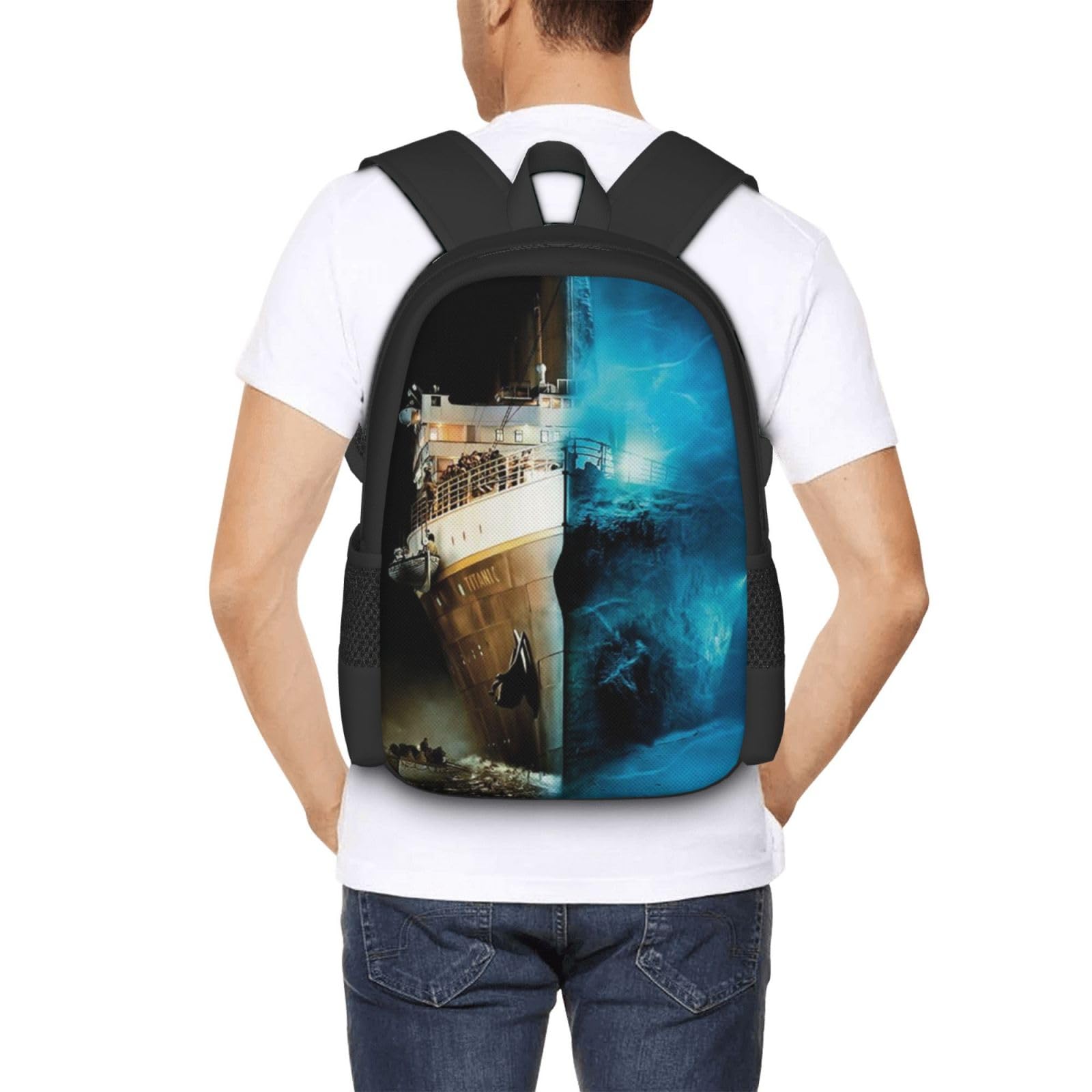 Titanic Backpack 3D Printed Movies Travel Casual Daypack Laptop Backpack Unisex Lightweight Waterproof Daypack Durable Outdoor Work Sport Backpack