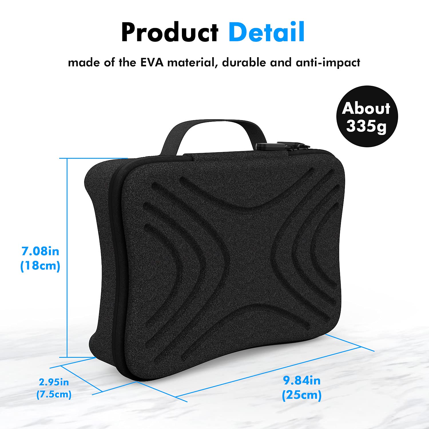 UPOK Travel Carrying Case for PS5 Controller, Hard Shell Protective Case Storage Bag for Playstation/Xbox Series/Nintendo Switch, Game Controller/Cables and Accessories Storage (For 2 Controllers)