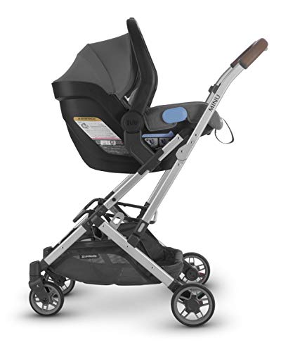 UPPAbaby Minu Stroller - Ryan (Teal Melange/Silver/Saddle Leather) + Minu Infant Car Seat Adapter for MESA + Mesa Infant Car Seat - Jake (Black)