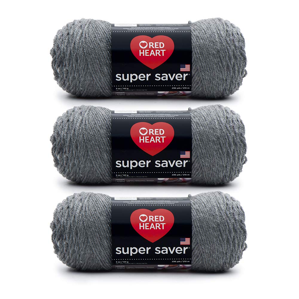 Red Heart E300-400 Red Heart Super Saver Yarn - Grey Heather