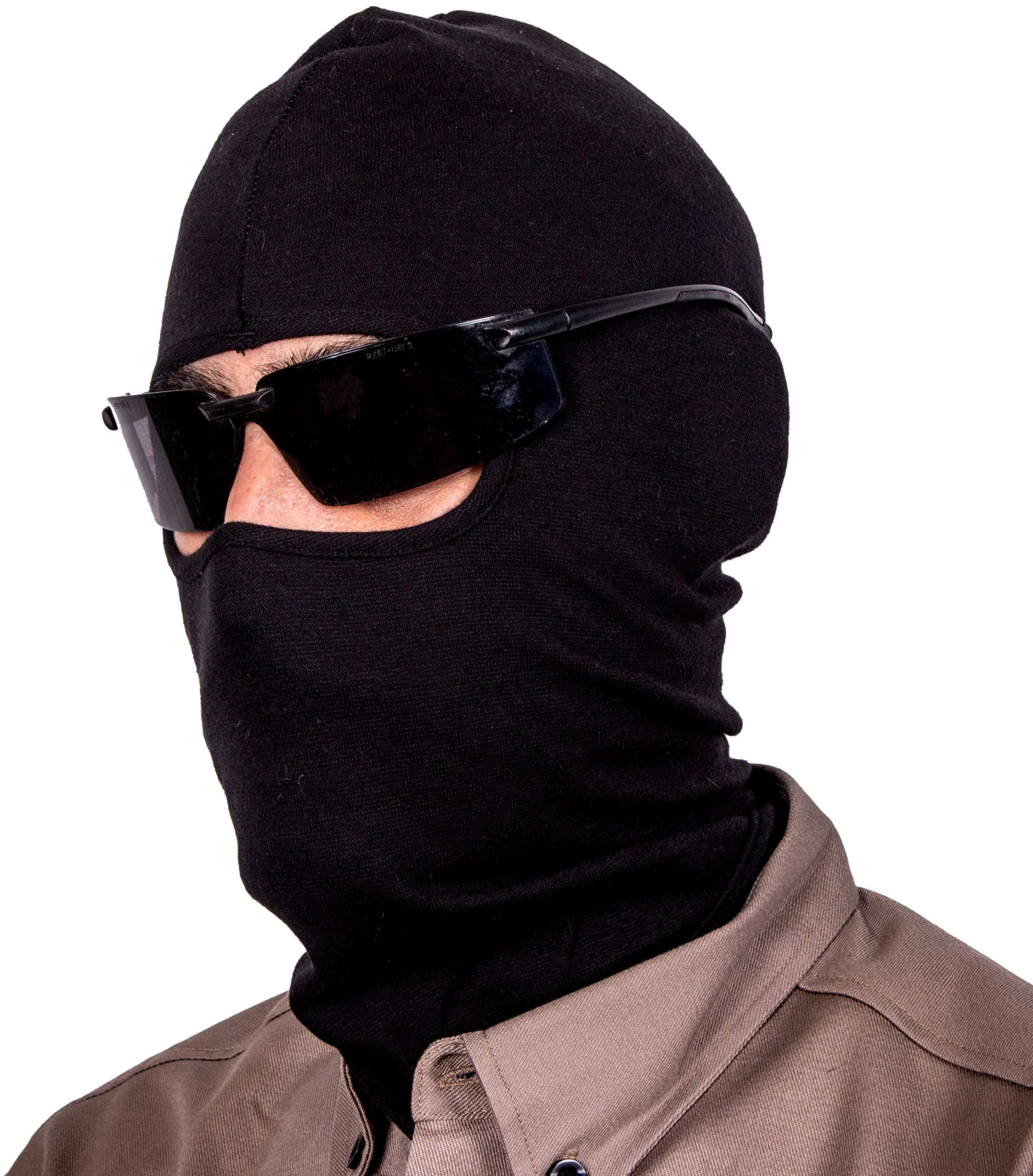 Texas FRC - Flame Resistant Balaclava Protective Face Masks with Filter Pocket - HRC 2-100% Cotton Lightweight - FRC Mask (Black)