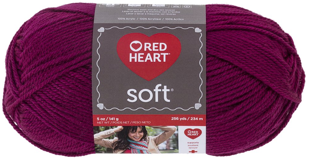 RED HEART Soft Yarn, Berry