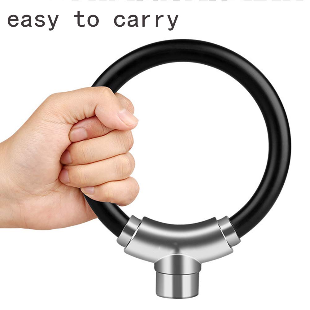 ZHYING Bike Lock with Key,Anti Theft Bicycle Steel Chain,Ring Multipurpose Lock for Scooter,Motorcycles,Helmet,Skateboard