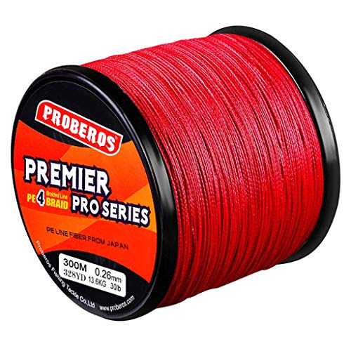 UNKN Fishing Line Super Strong Abrasion Resistant PE Braid Fishing Line 4 Strands 300M 30LB