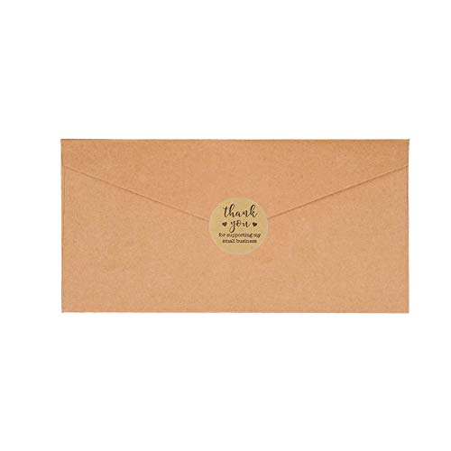 Thank You Stickers 500pcs A Roll, 1.5 inch Small Business Label Kraft Paper Mail Stickers for Envelope Gift Bags Treat Box