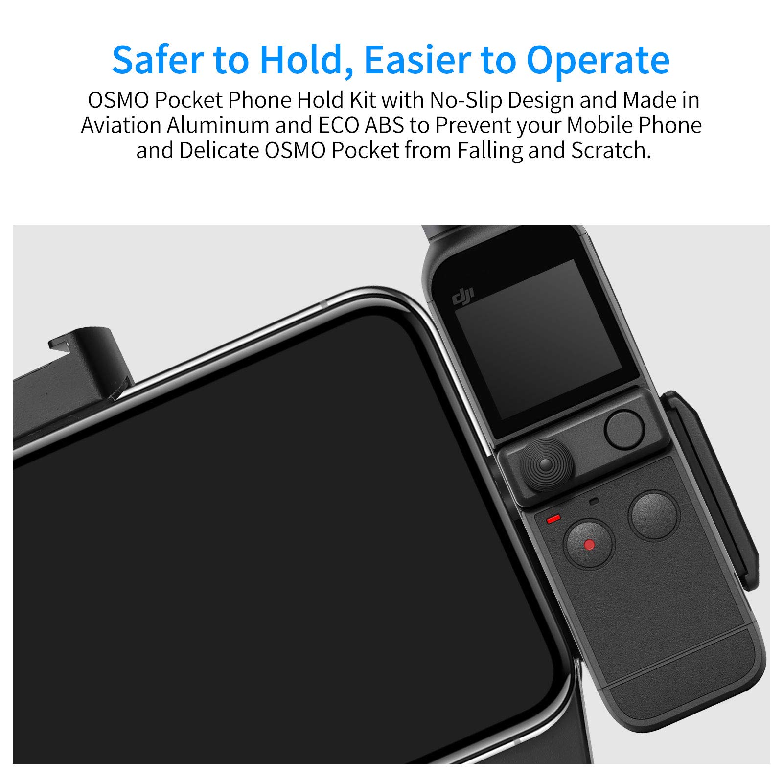 USKEYVISION Pocket Camera Mount Kit for DJI Osmo Pocket 2/1, Mount Combo for DJI Osmo Pocket 2/1 Smartphone Handheld Holder Clip w/Tripod Cold Shoe Thread Hand Strap (UVOP-A1)