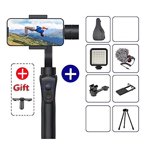 Upgraded Version of 3-axis Handheld Gimbal stabilizer with Focus and Zoom Function, Suitable for Smartphone Action Cameras (Color : Option 9)