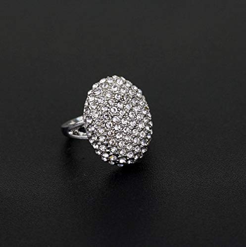 XCFS Vampire Merchandise Bella's Full drill Sparkling White Crystsal Band Ring Silver Plated Bella Cubic Zirconia Souvenir Daylight Rings,Size 6-10