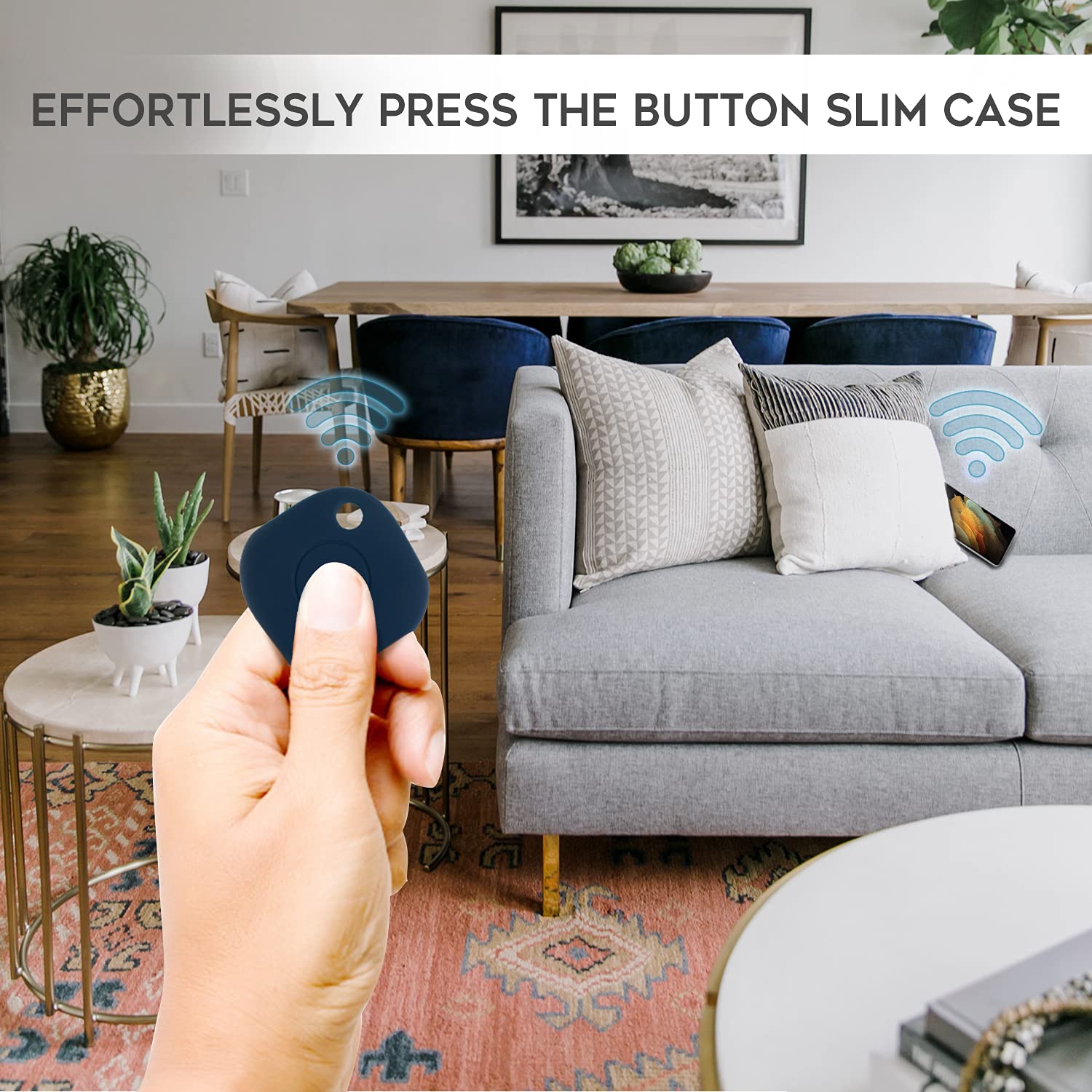 Seltureone Silicone Case Compatible for Samsung Galaxy SmartTag + PLUS with Keychain, Anti-Scratch Lightweight Soft Protective Sleeve Skin Cover for Galaxy SmartTag Tracker, Black