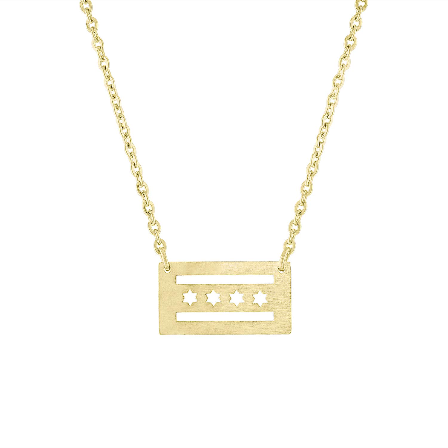 The Colette Collection Chicago Flag Necklace (Gold)