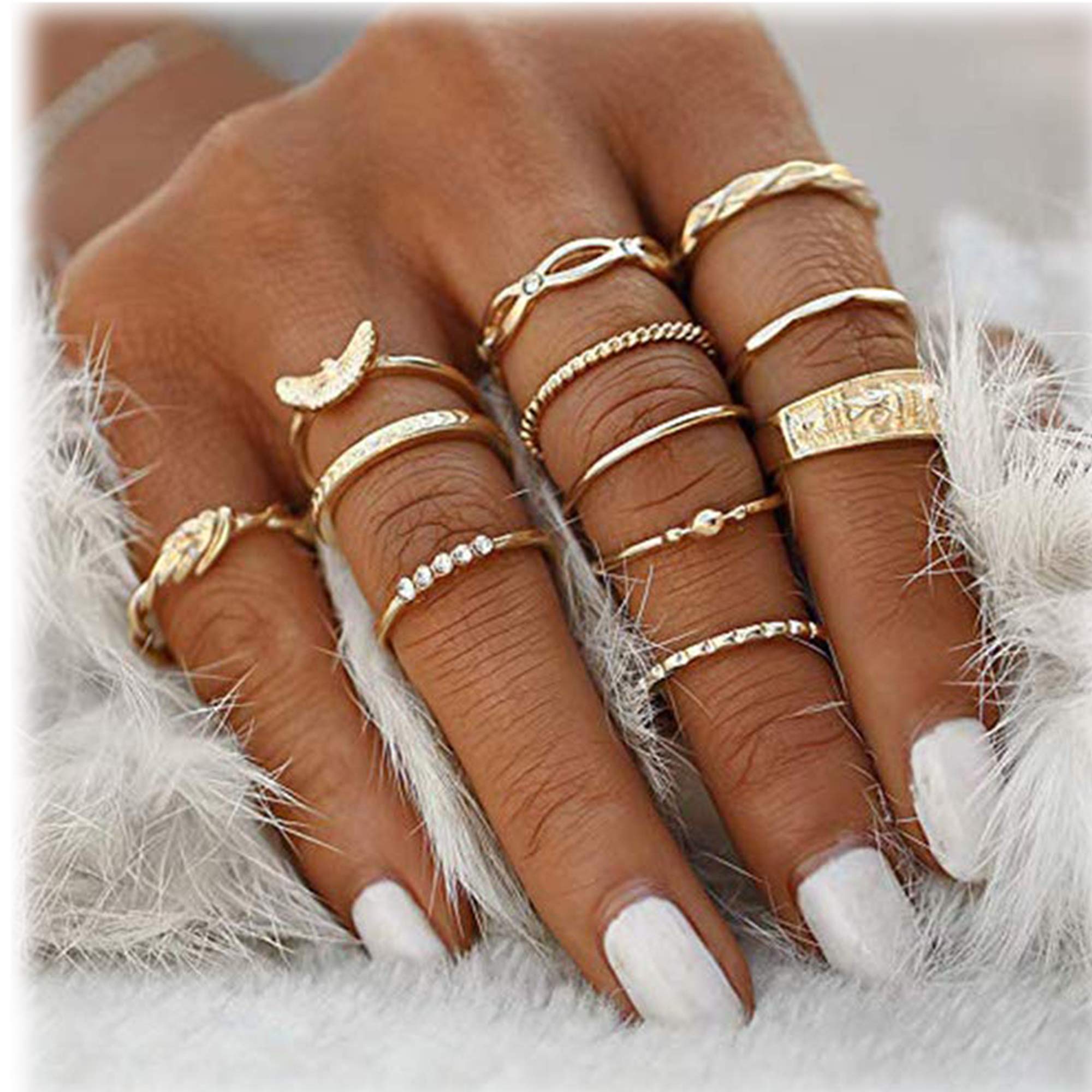 THUNARAZ 54Pcs Vintage Stacking Knuckle Rings Women Midi Finger Ring Set for Women Stackable Ring Set