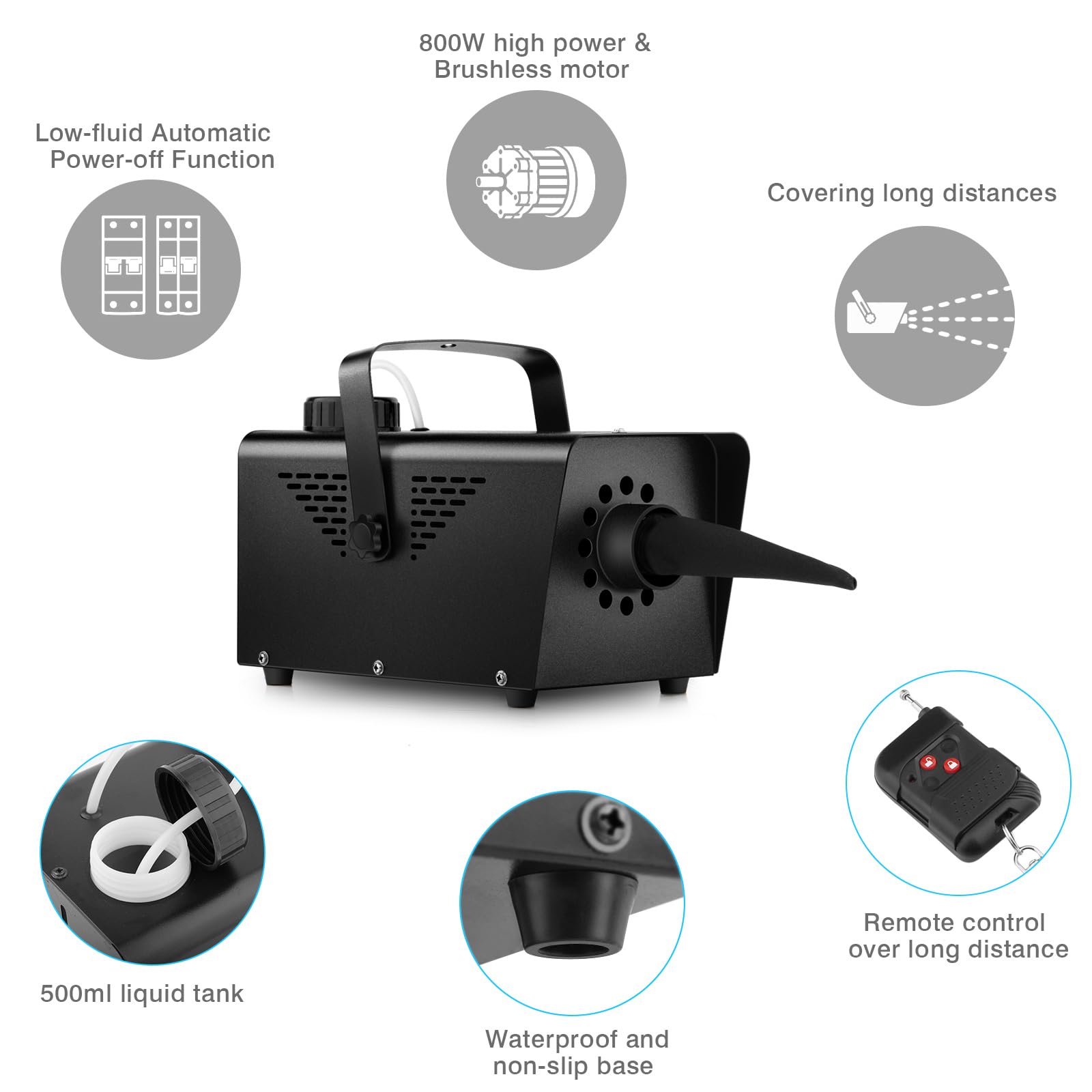 YeeSite Snow Machine Snowflake Making - 800W High Output Artificial Fake Snow Machine with Wireless Remote Control for Christmas Party Wedding Stage Effect Parades Fiestas Holidays