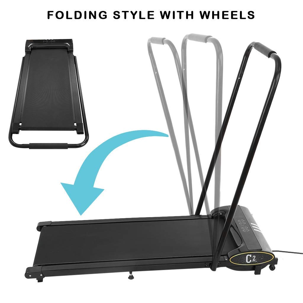Under Desk Walking Treadmill Folding Smart Electric Treadmill w/Remote Control & LCD Monitor Small Portable Treadmill for Apartment Foldable Treadmills for Small Spaces Exercise Machine for Home Gym