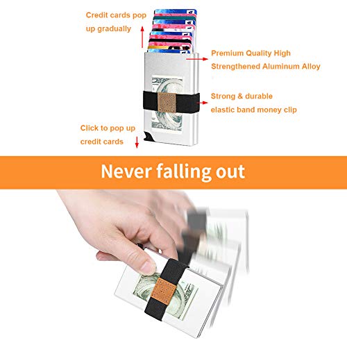 UpLook Pop Up Wallet Card Holder RFID Slim Wallet Card Case with Magnetic Clip
