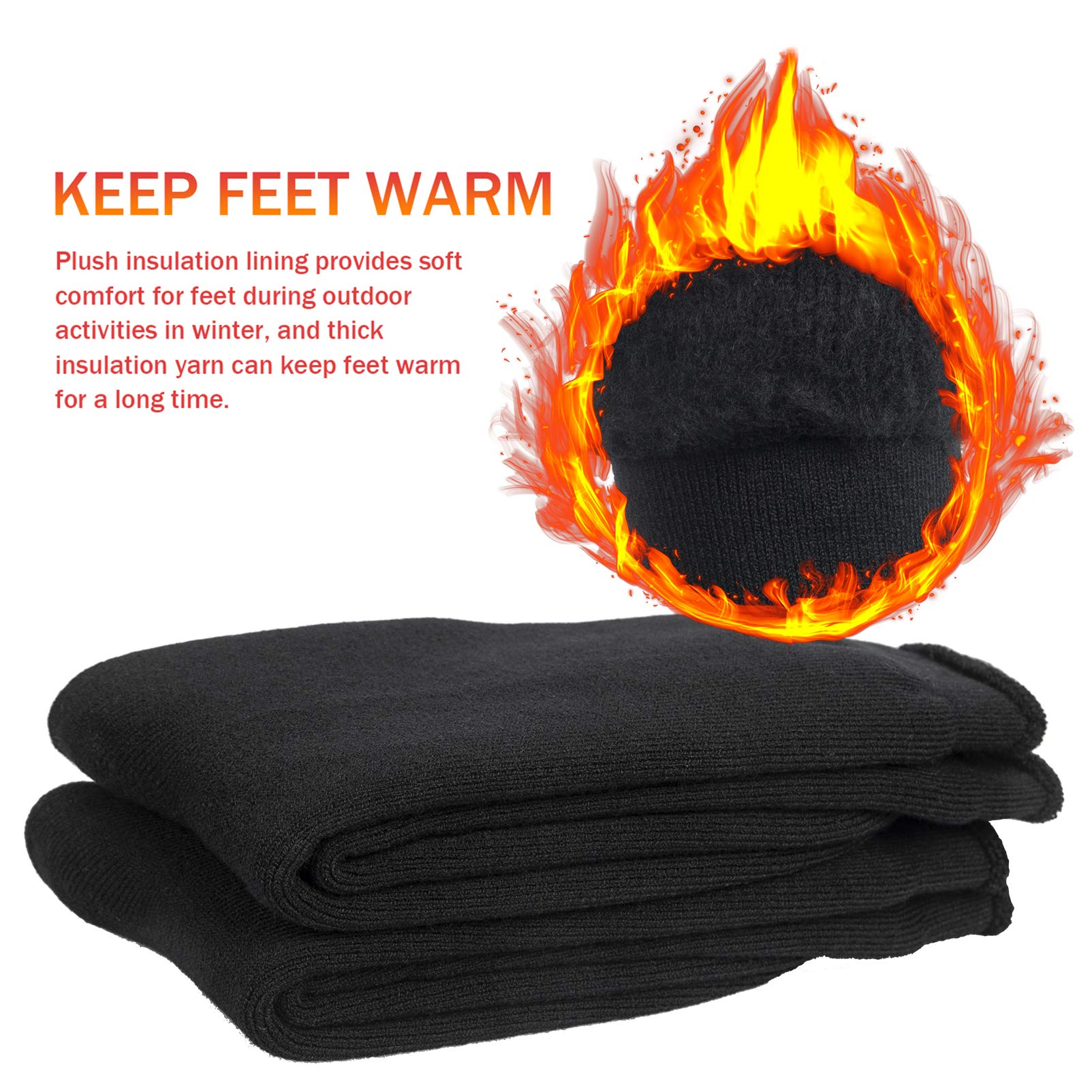 Thermal Socks for Men Thick Insulated Heated Socks Winter Warm Socks for Cold Weather(Dark Black) 4 pack