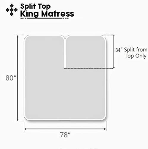 Top Split-King: Adjustable King Bed Sheets - 4PC Bed Sheet Set - 100% Egyptian Cotton - 600 Thread Count - 18 Inch Deep Pocket, Top Split King, White Solid - Split Down 34 inches from The top